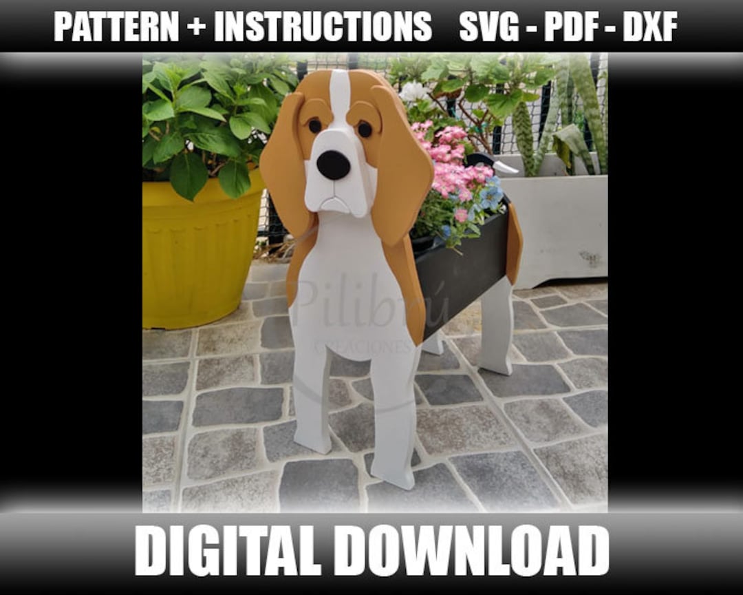 Pattern, Wood Planter, Wood Pet, Pet Planter, Beagle, Decorative ...