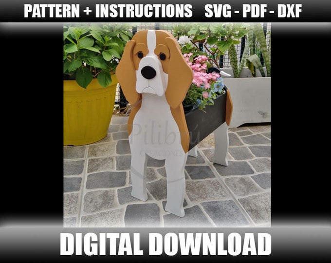 Beagle Dog Planter, Wooden Dog Planter NOT IMPORTED Hand Made in ...