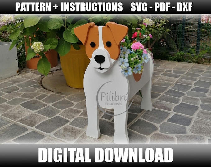 Jack Russell Terrier Planter DIY Kit or Complete Made in - Etsy
