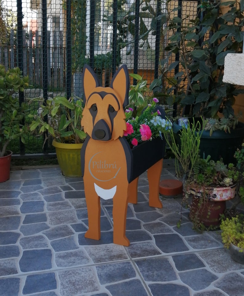 Pattern German Shepherd Planter Wood Planter Animal - Etsy UK