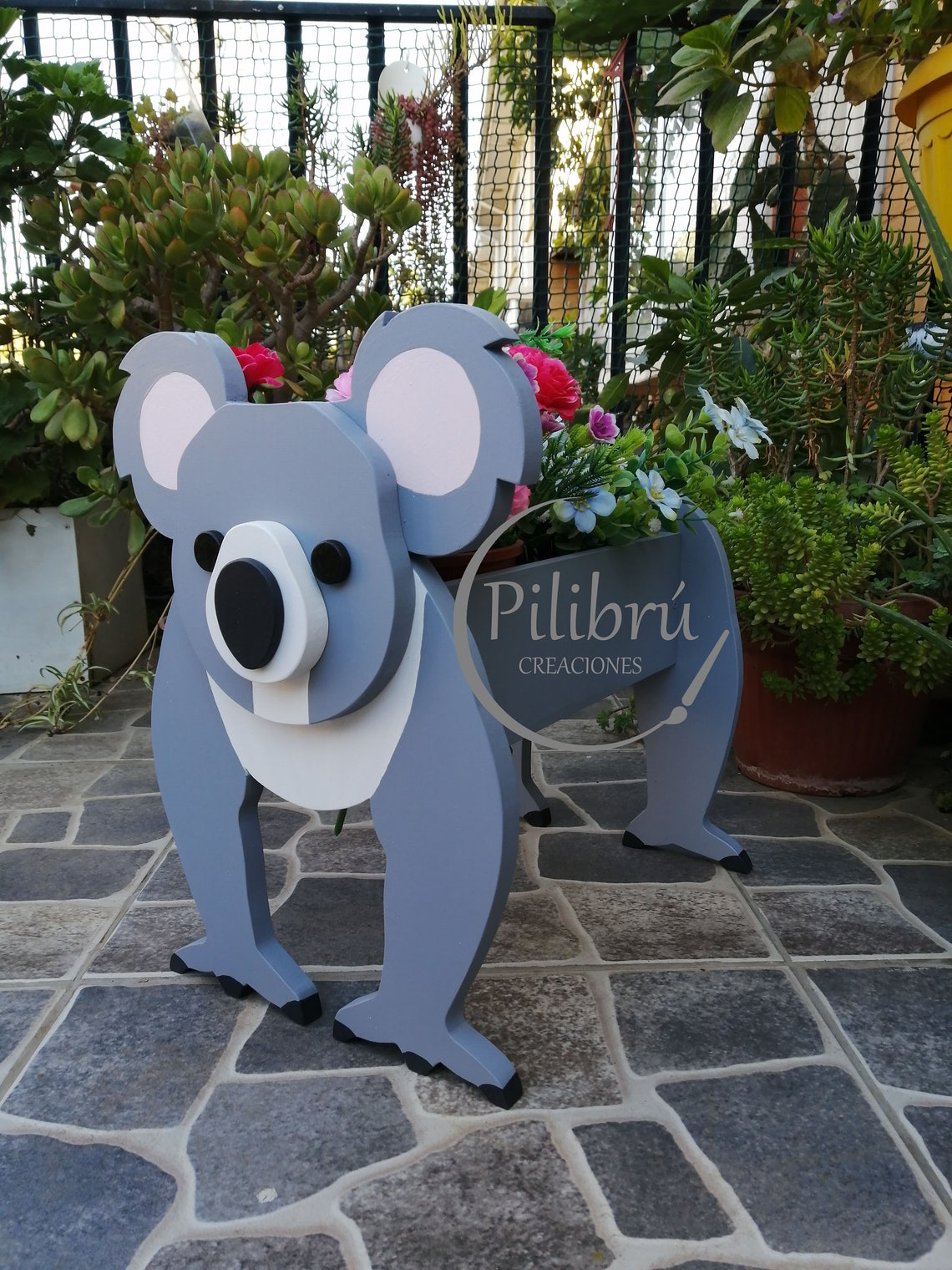 Koala Planter, Scroll Saw Pattern, Diy, Garden Ornament, Cute Koala ...