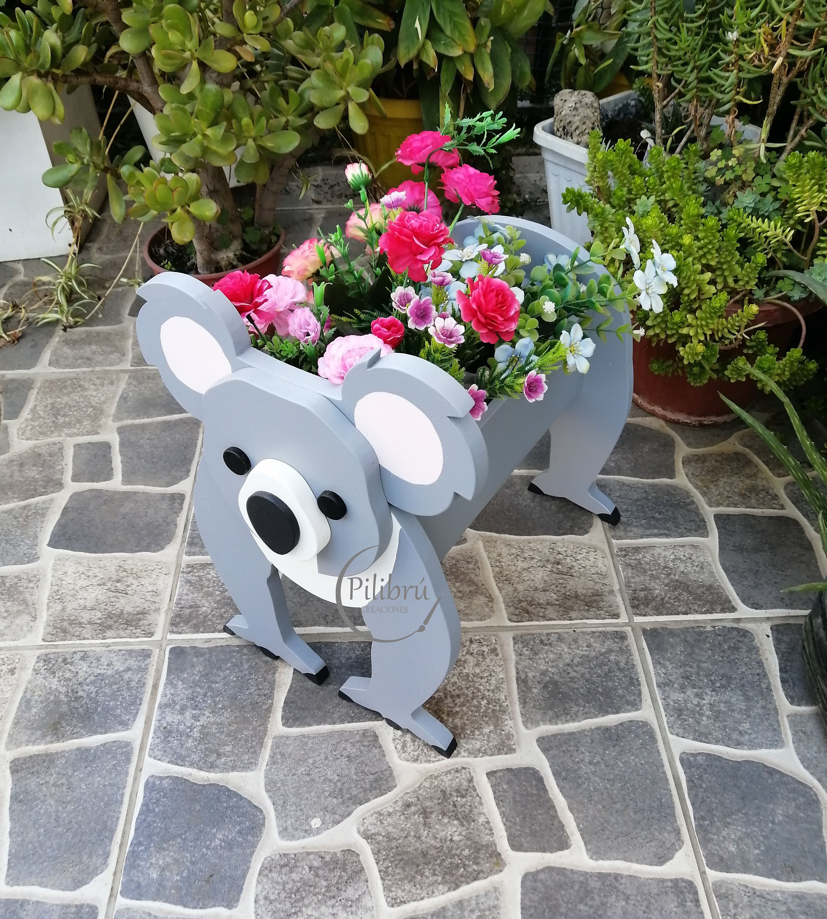 Koala Planter, Scroll Saw Pattern, Diy, Garden Ornament, Cute Koala ...