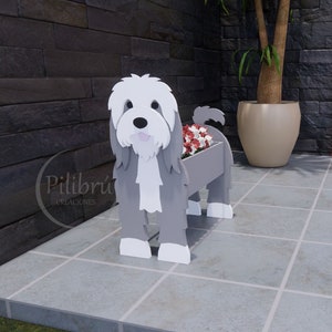 Bearded Collie Planter Scroll Saw Pattern Garden Ornament - Etsy UK