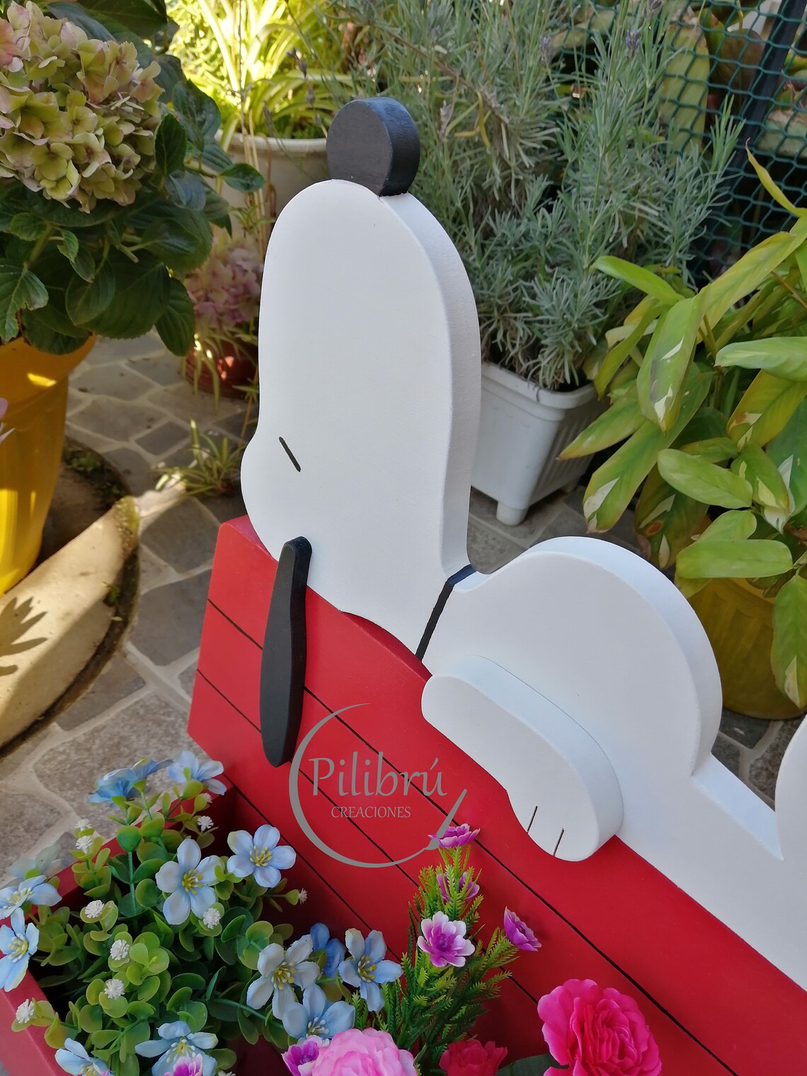 Snoopy Planter Snoopy Character Pattern Wood Planter Garden | Etsy