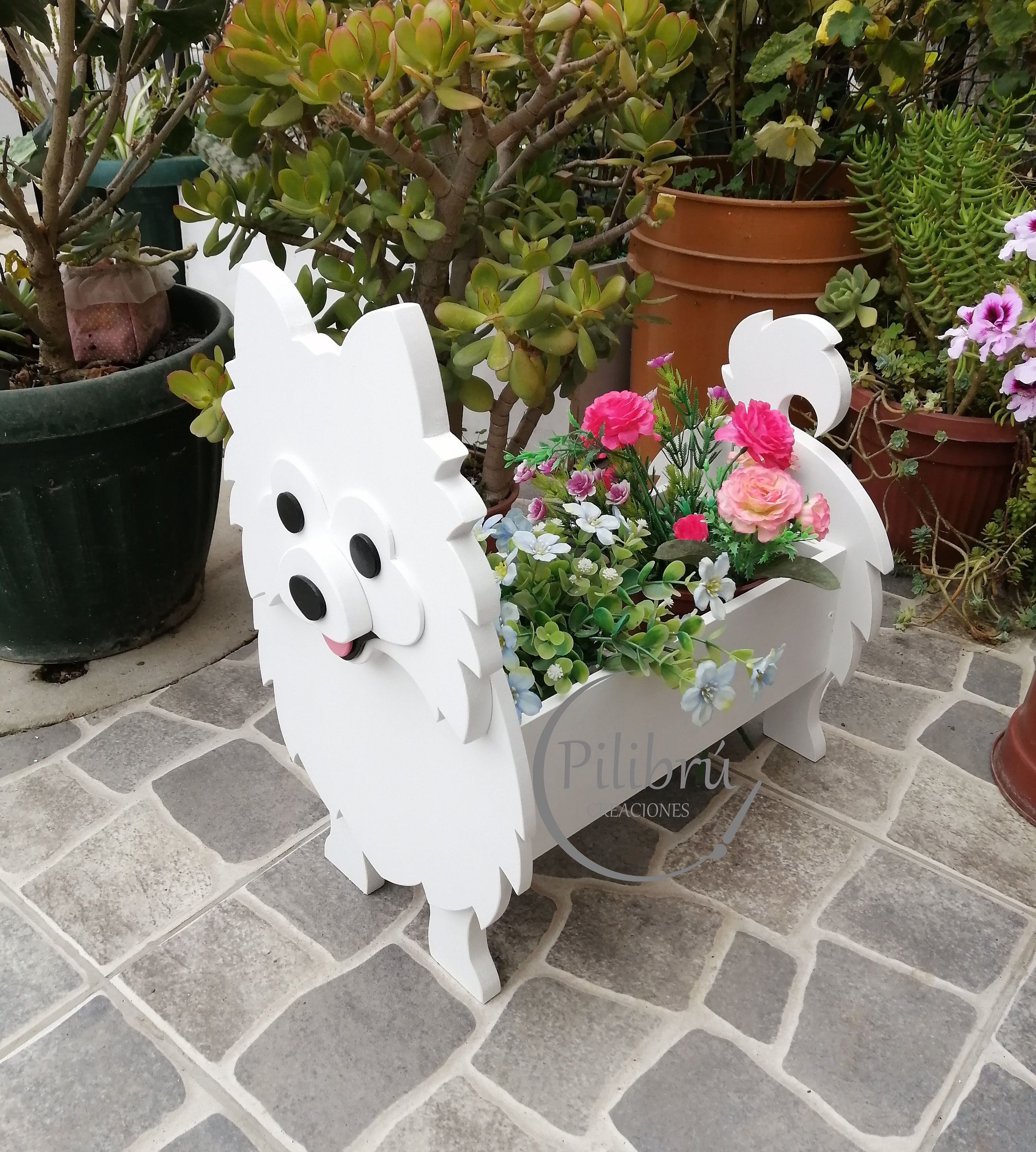 Pattern, Pomeranian Planter, Wood Planter, Wooden Pet, Dog Planter ...