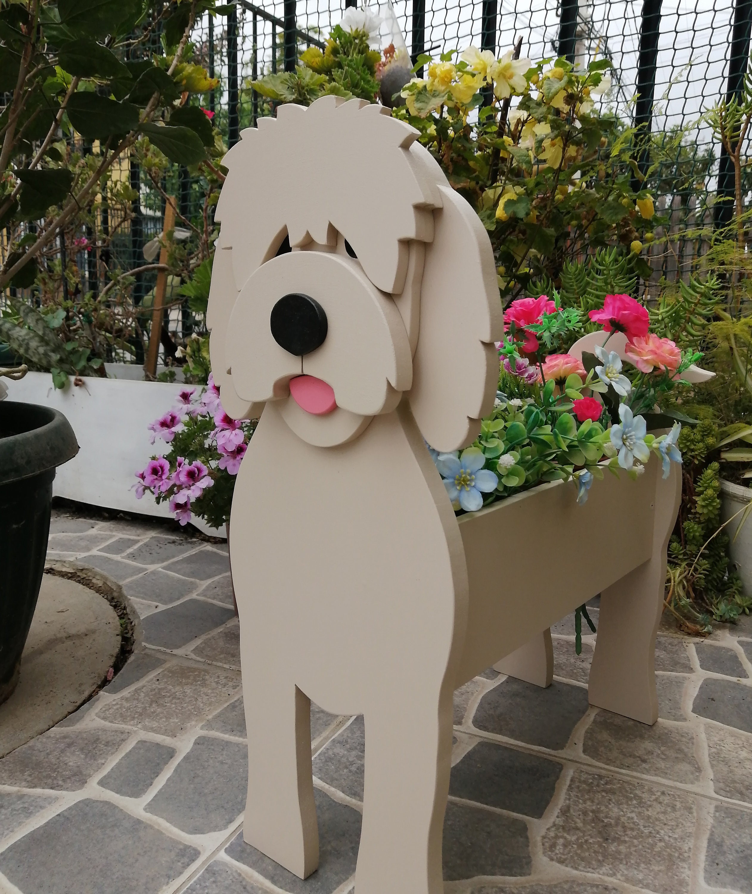 Pattern Goldendoodle Planter Wooden Planter Wooden Pet Dog - Etsy