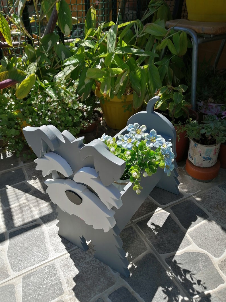 Schnauzer Planter Wooden Pet Schnauzer Pattern Decorative - Etsy UK