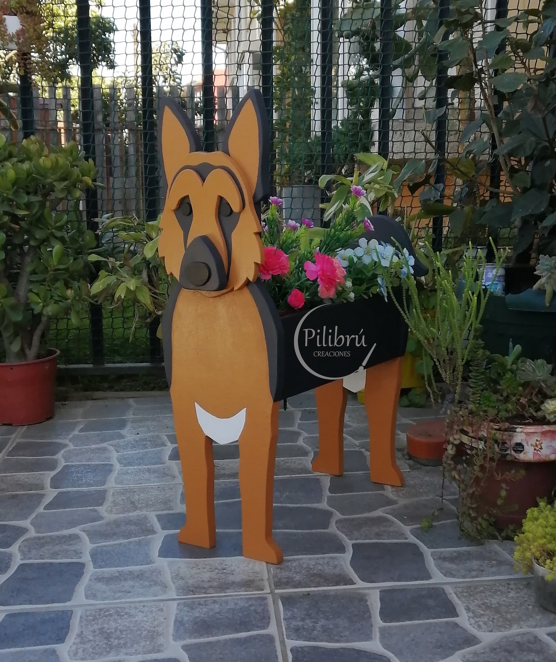 Pattern German Shepherd Planter Wood Planter Animal - Etsy UK