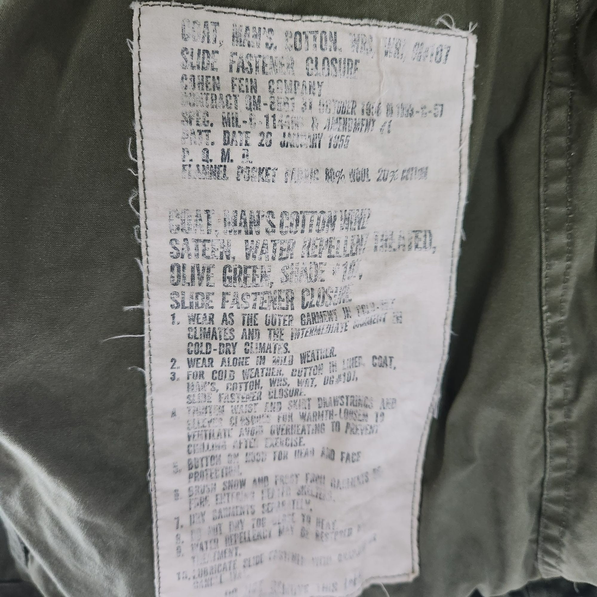 Vintage 50s M-51 Field Jacket Military Army Coat M-1955 Small W/liner Cohen Fein - Etsy