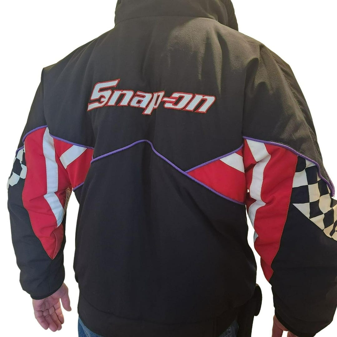 Snap-on Tools Bomber Jacket Black Checker Choko Racing Mechanic Men's ...