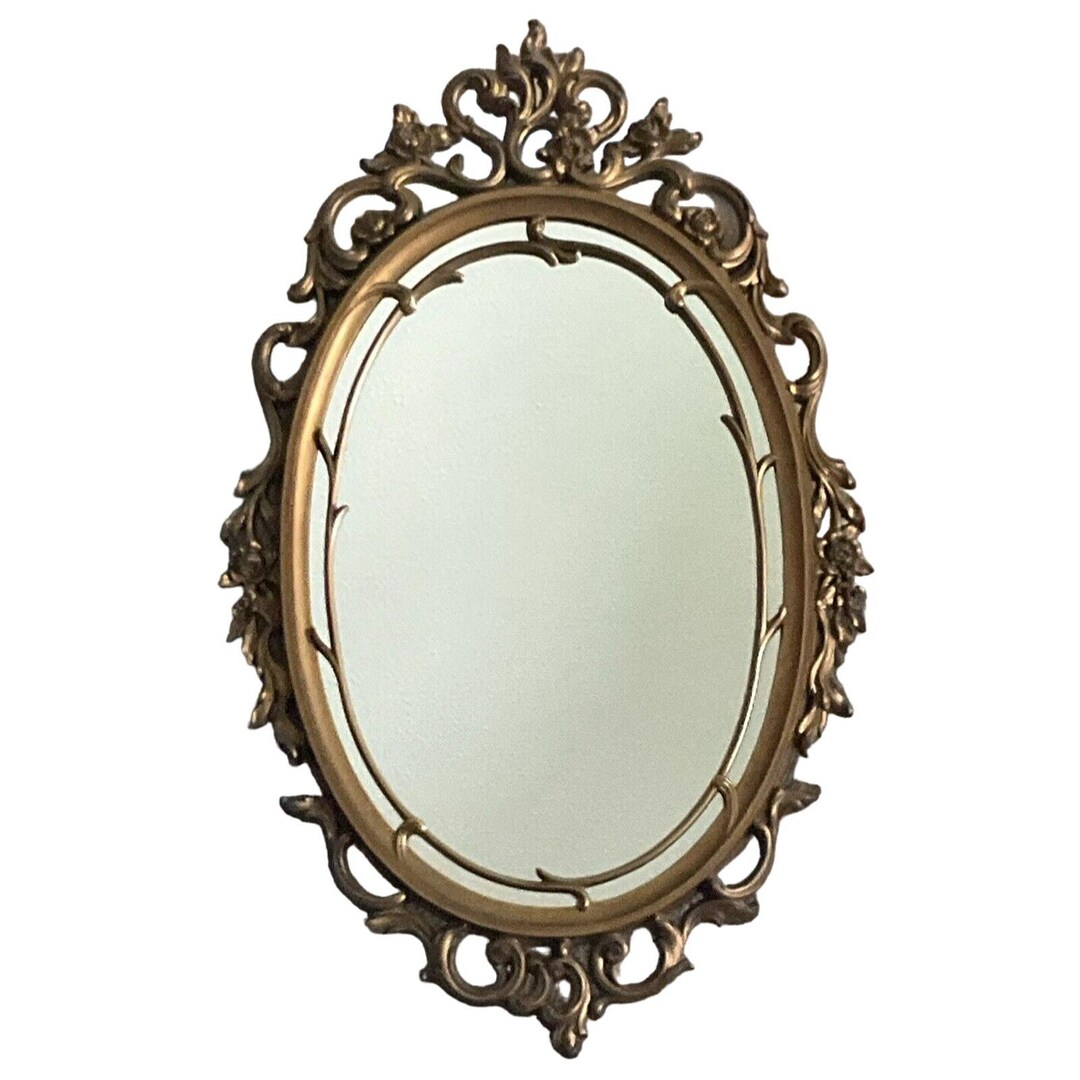Vintage MCM Syroco Ornate Gold Scroll Wall Mirror Hollywood Regency ...
