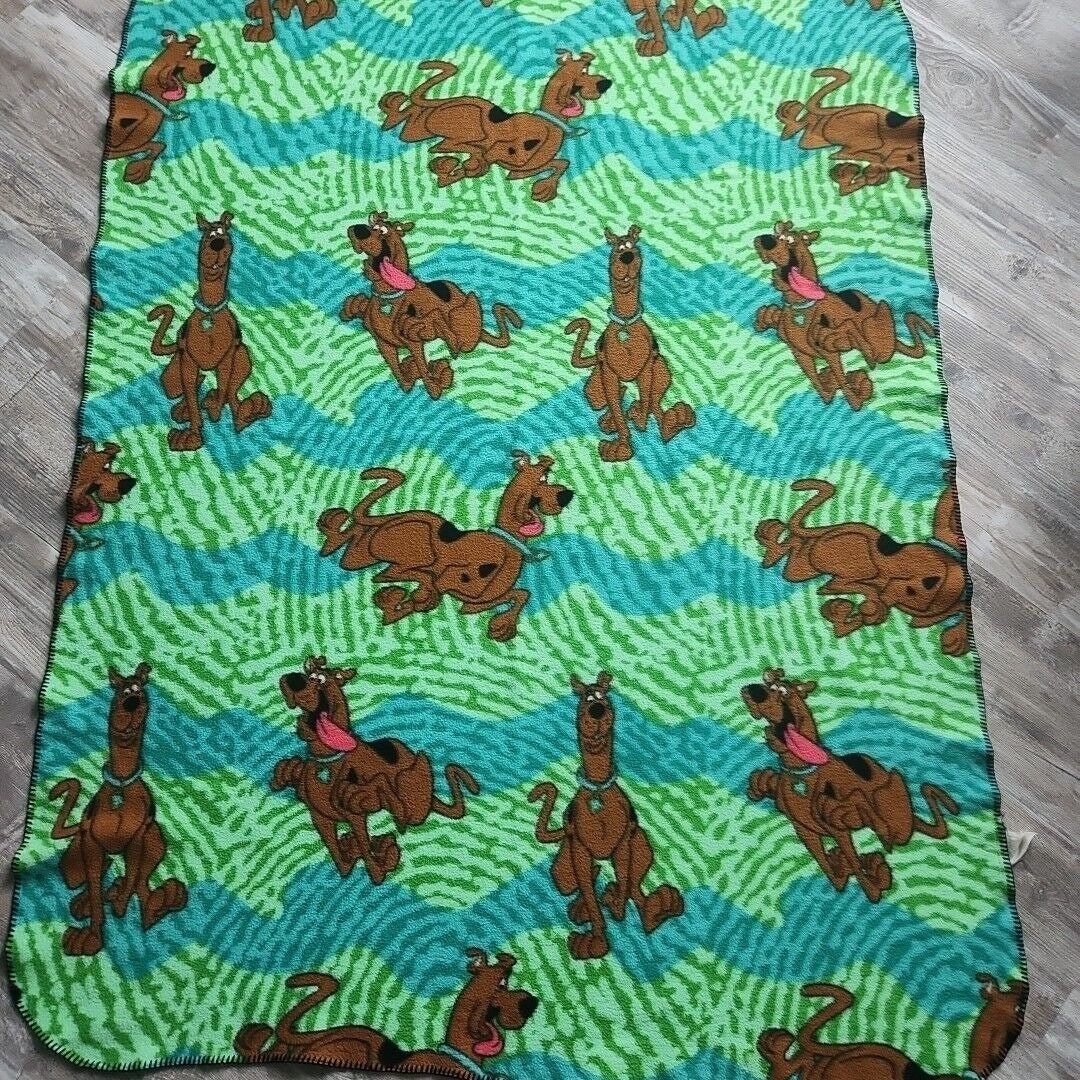 Scooby-doo Fleece Throw Blanket 46 X 61 Blue Cartoon Network Vintage ...