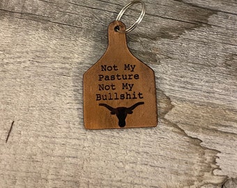 Custom Leather Ear Tag Keychain - Etsy