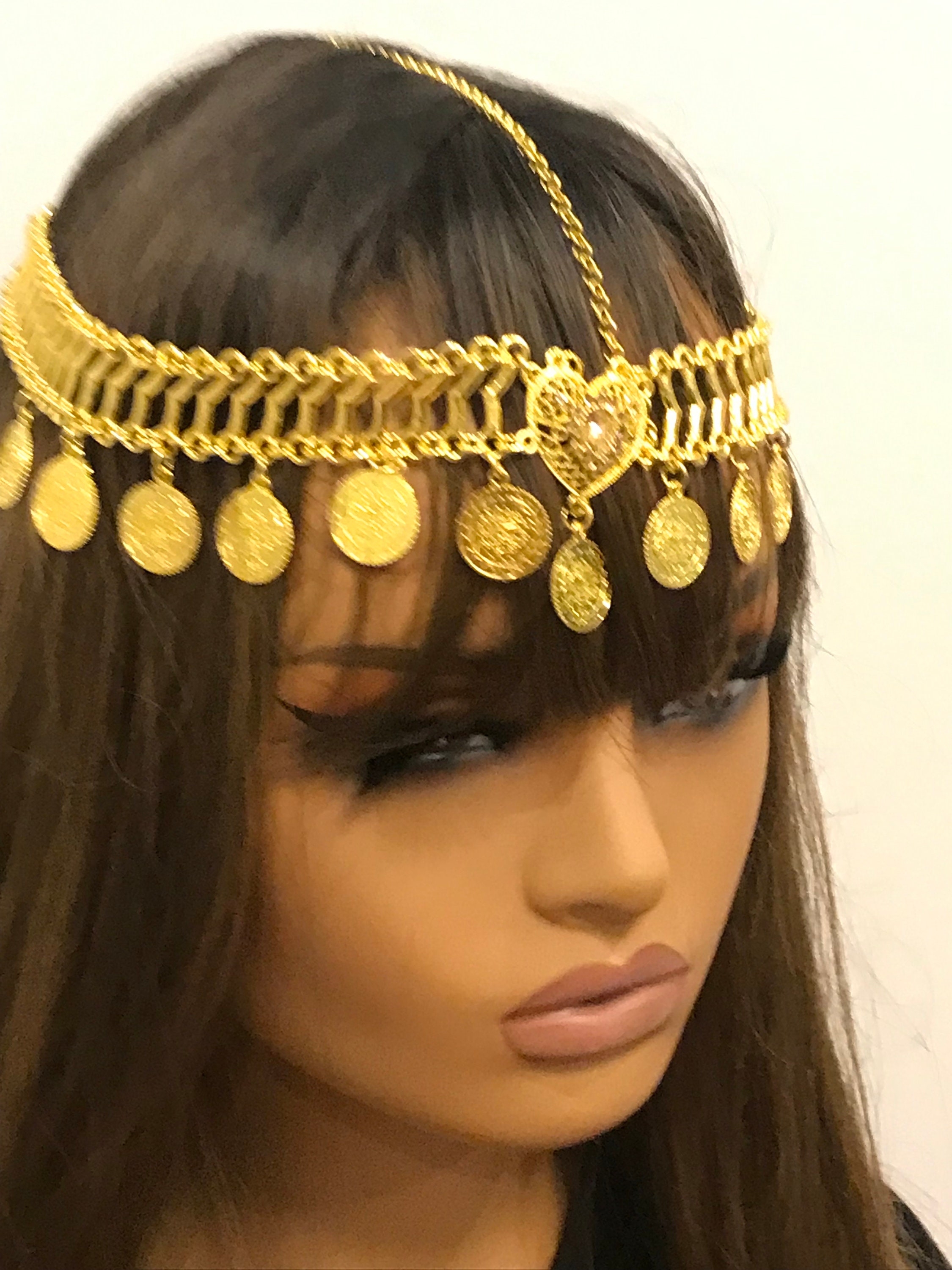 Head Chain Jewelry, Arabic Style Jewelry, Lira Head Band, Hair ...