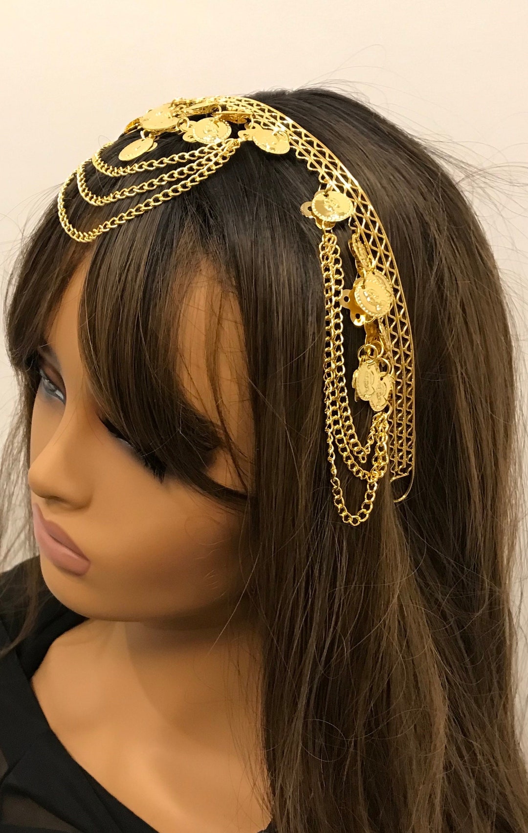 Head Chain Jewelry, Arabic Style Jewelry, Lira Head Band - Etsy