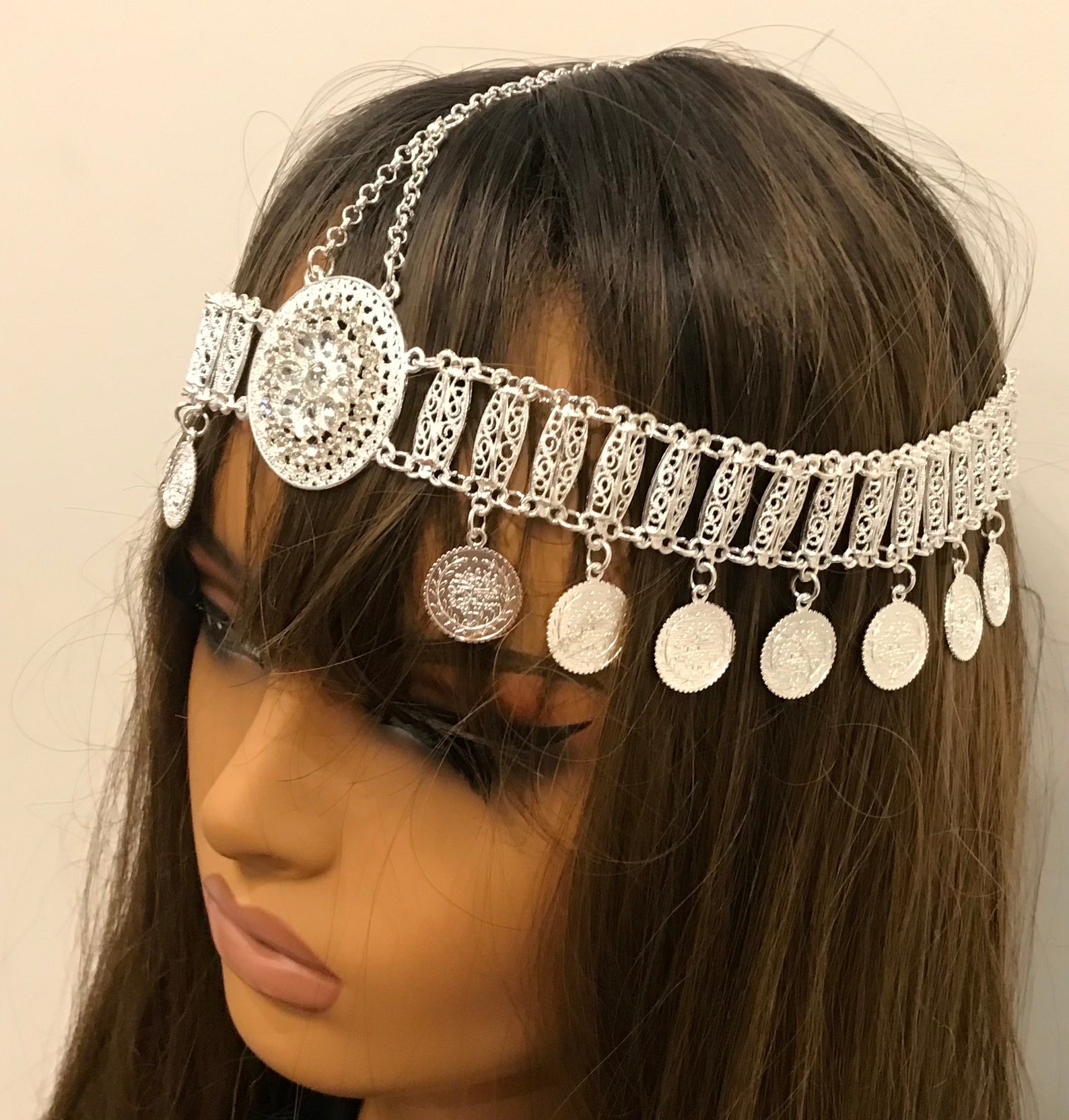 Head Chain Jewelry, Arabic Style Jewelry, Lira Head Band - Etsy