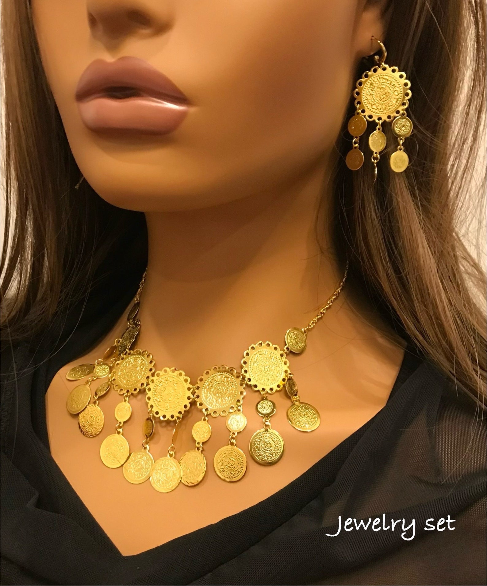 Lira Jewelry Set, Coin Jewelry Set for Women, Middle East Jewelry - Etsy
