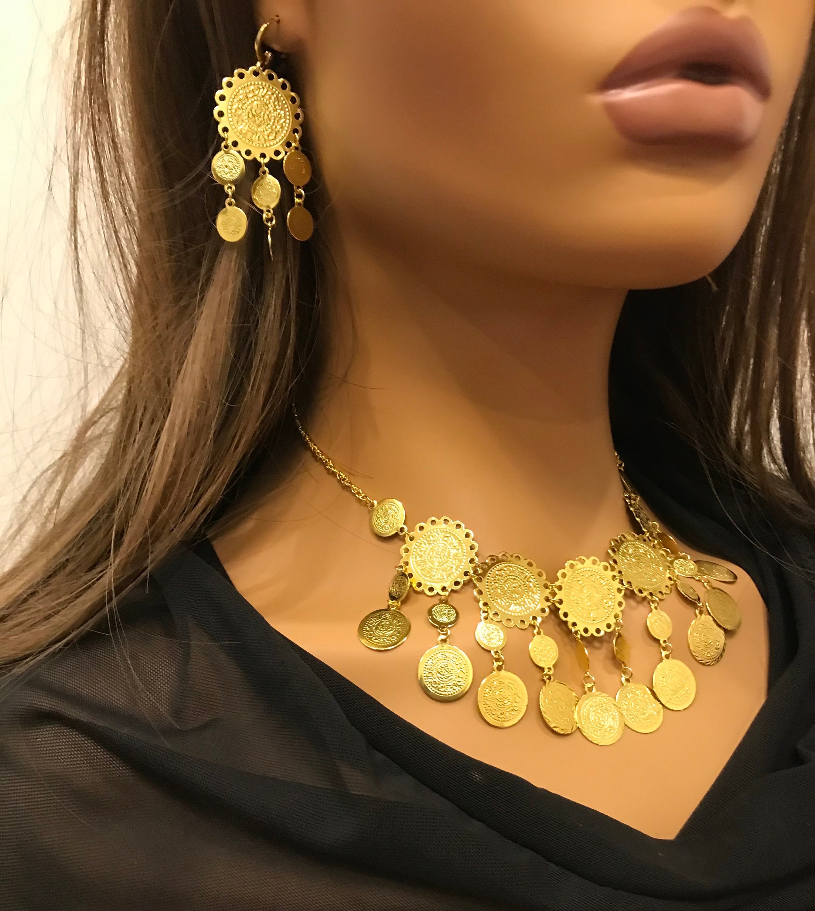 Lira Jewelry Set, Coin Jewelry Set for Women, Middle East Jewelry - Etsy