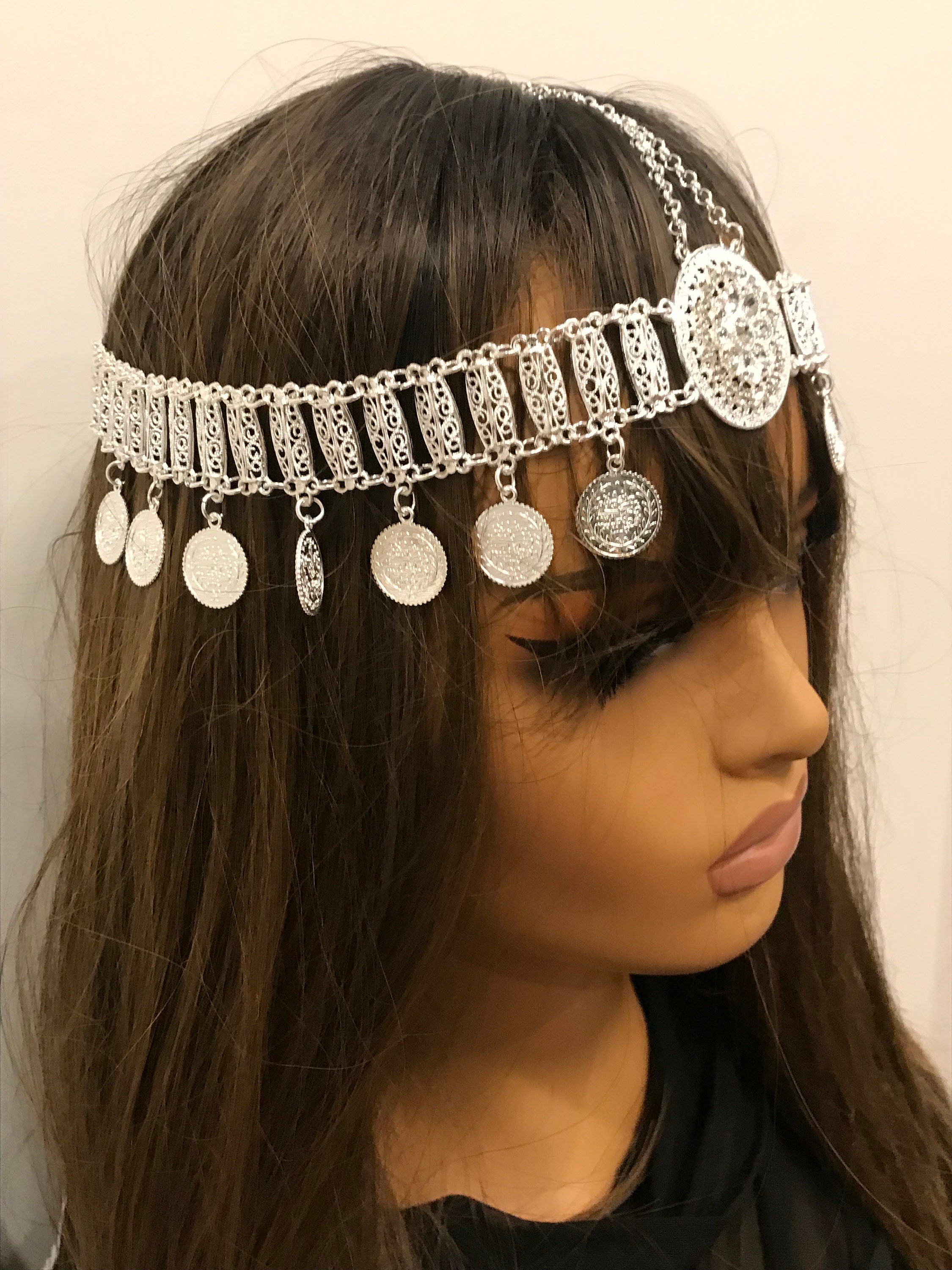 Head Chain Jewelry, Arabic Style Jewelry, Lira Head Band - Etsy