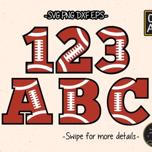 American Football Team Number Letter Font Alphabet SVG Cricut Cut File ...
