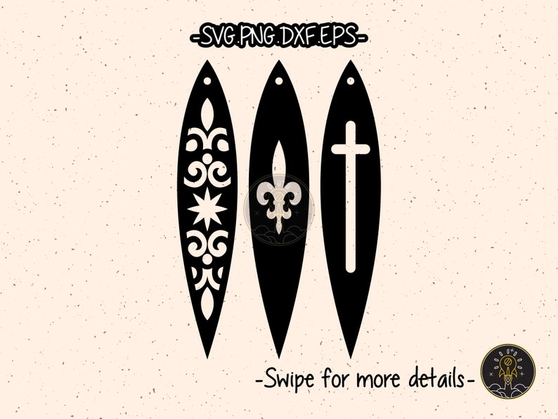 Long Drop Earring Template SVG Laser Cut File Wood Leather - Etsy