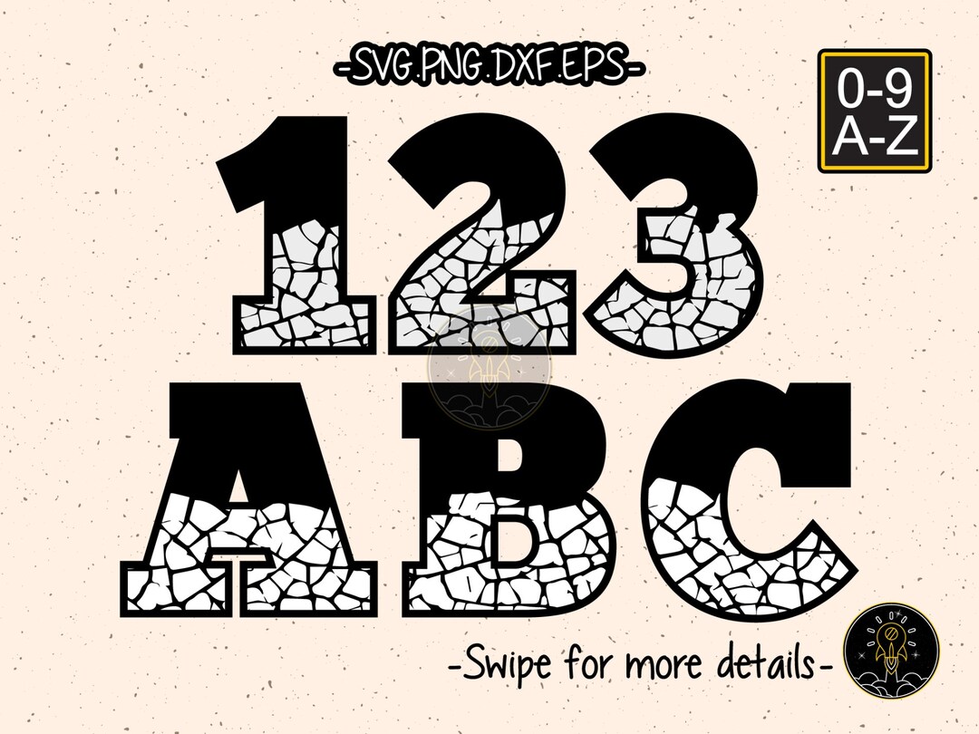 Drought Crack Number Letter Font Alphabet SVG Cut File Cricut Clipart ...