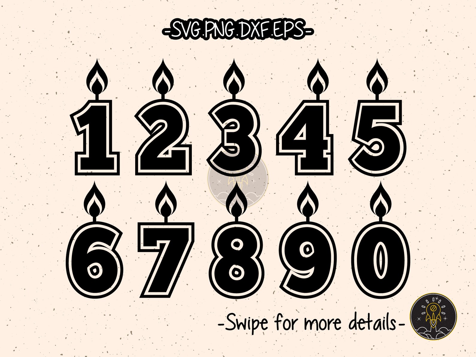 Birthday Party Candle Number SVG Cut File Vector Cricut - Etsy