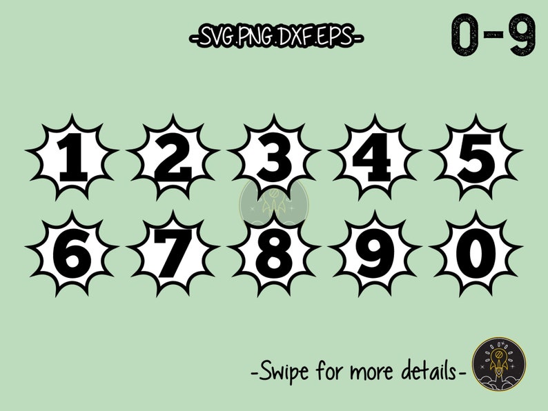 Comic Book Number SVG Cut File Cricut Clipart - Etsy