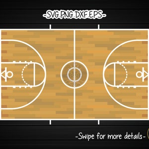 Basketball Court Field SVG Cut File Cricut Clipart - Etsy