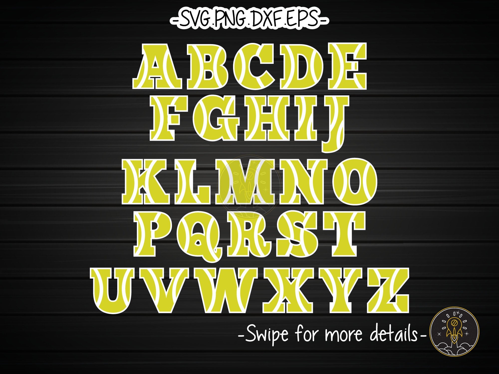 Tennis Ball Team Numbers Letter Font Alphabet SVG Vector - Etsy