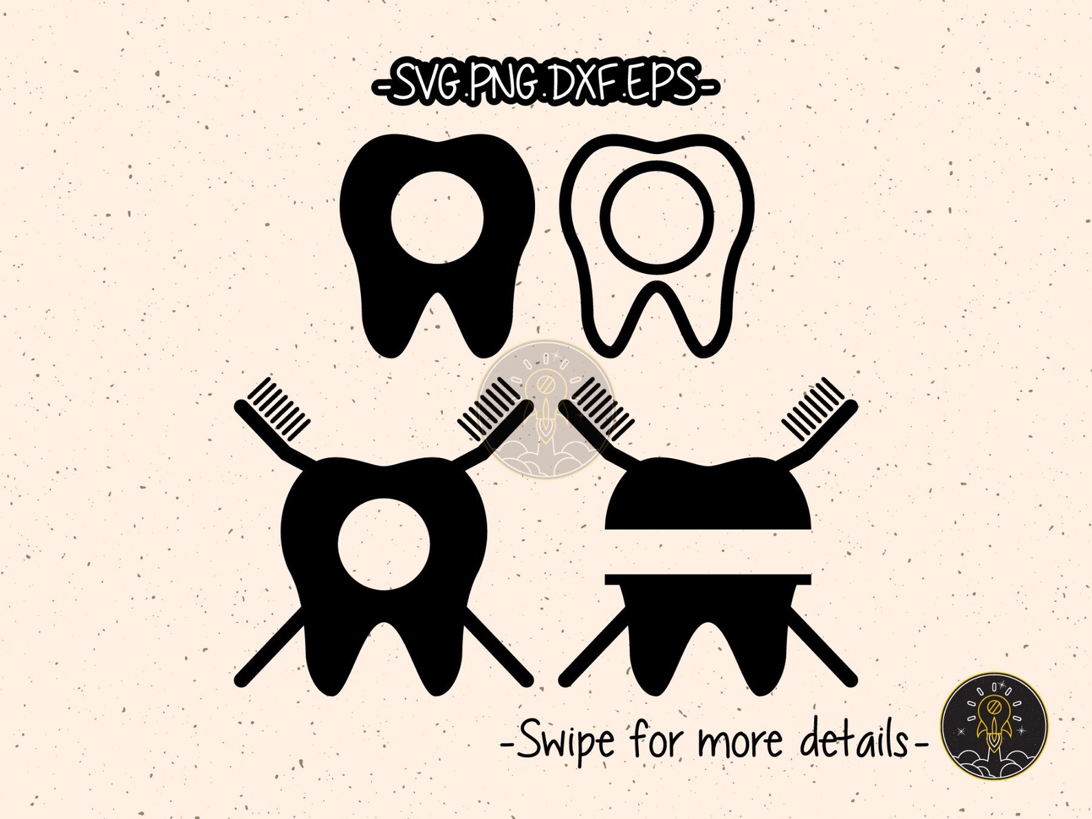 Tooth Dentist Dental Teeth Monogram SVG Cut File Cricut Clipart - Etsy