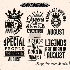 August Birthday SVG Cut File Cricut Clipart Silhouette Cameo - Etsy