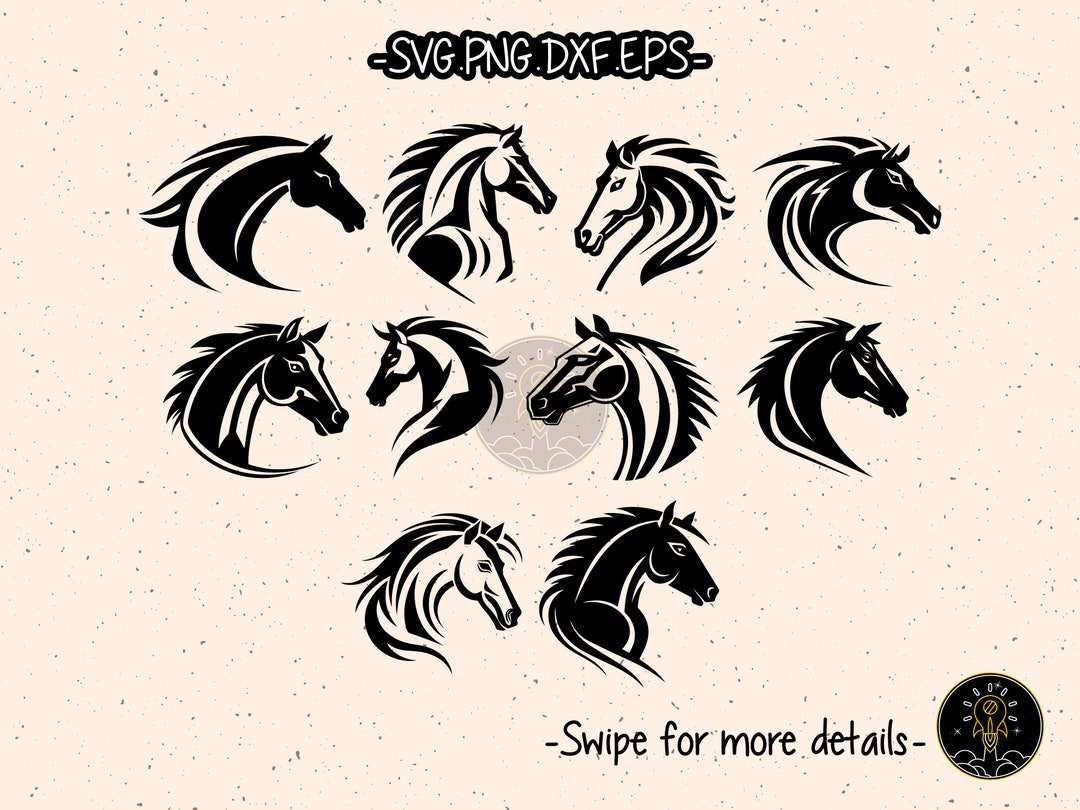 Mustang Horse Head SVG Team Mascot Cut File Cricut Clipart Silhouette ...