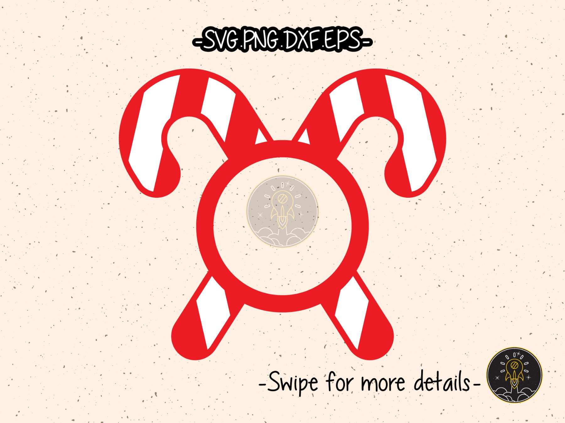 Candy Cane Christmas Split Monogram Frame SVG Cut File Cricut - Etsy