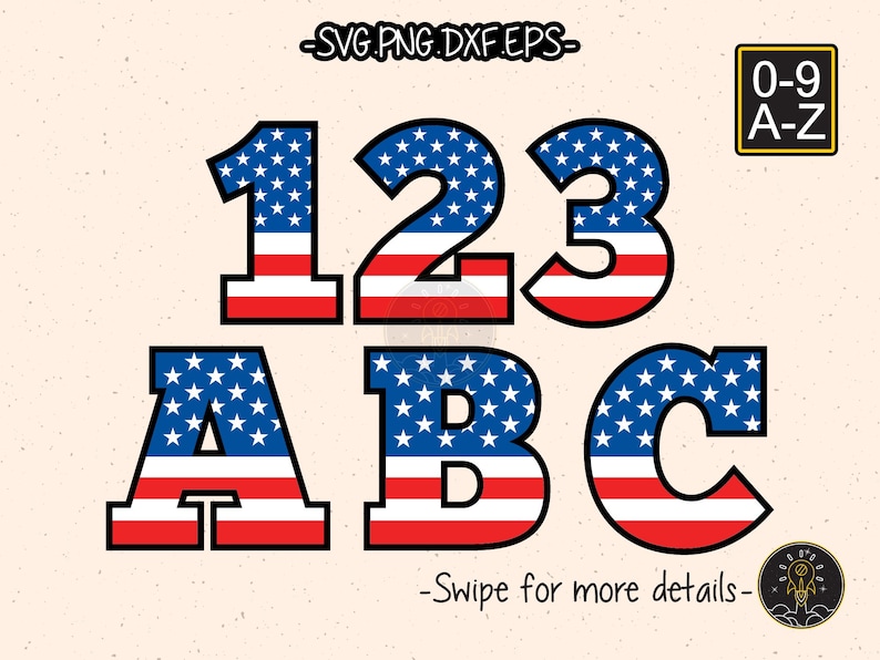 USA American Patriotic Independence Day Memorial Day Alphabet - Etsy