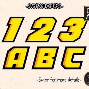 Supercross Motocross Racing Nascar Number Letter Font Alphabet SVG Cut ...
