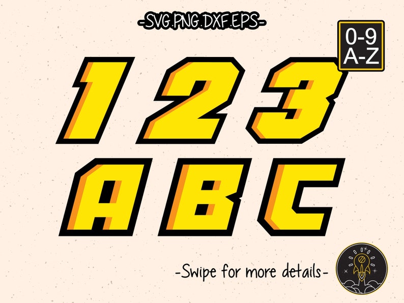 Supercross Motocross Racing Nascar Numbers Letters Font | Etsy