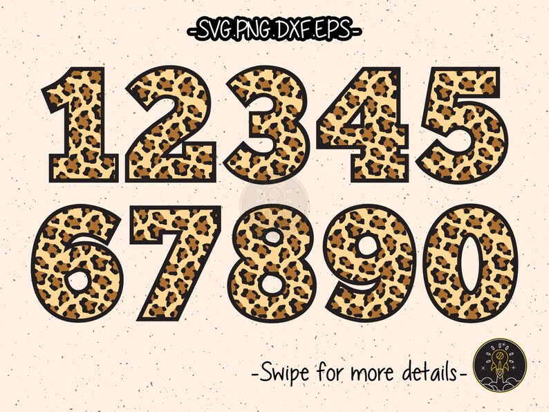 Leopard Tiger Number SVG Cut File Cricut Clipart - Etsy Australia