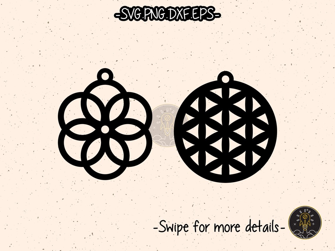 Circle Earring Template SVG Laser Cut File | Wood Leather Earring - Etsy