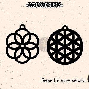 Circle Earring Template SVG Laser Cut File | Wood Leather Earring - Etsy
