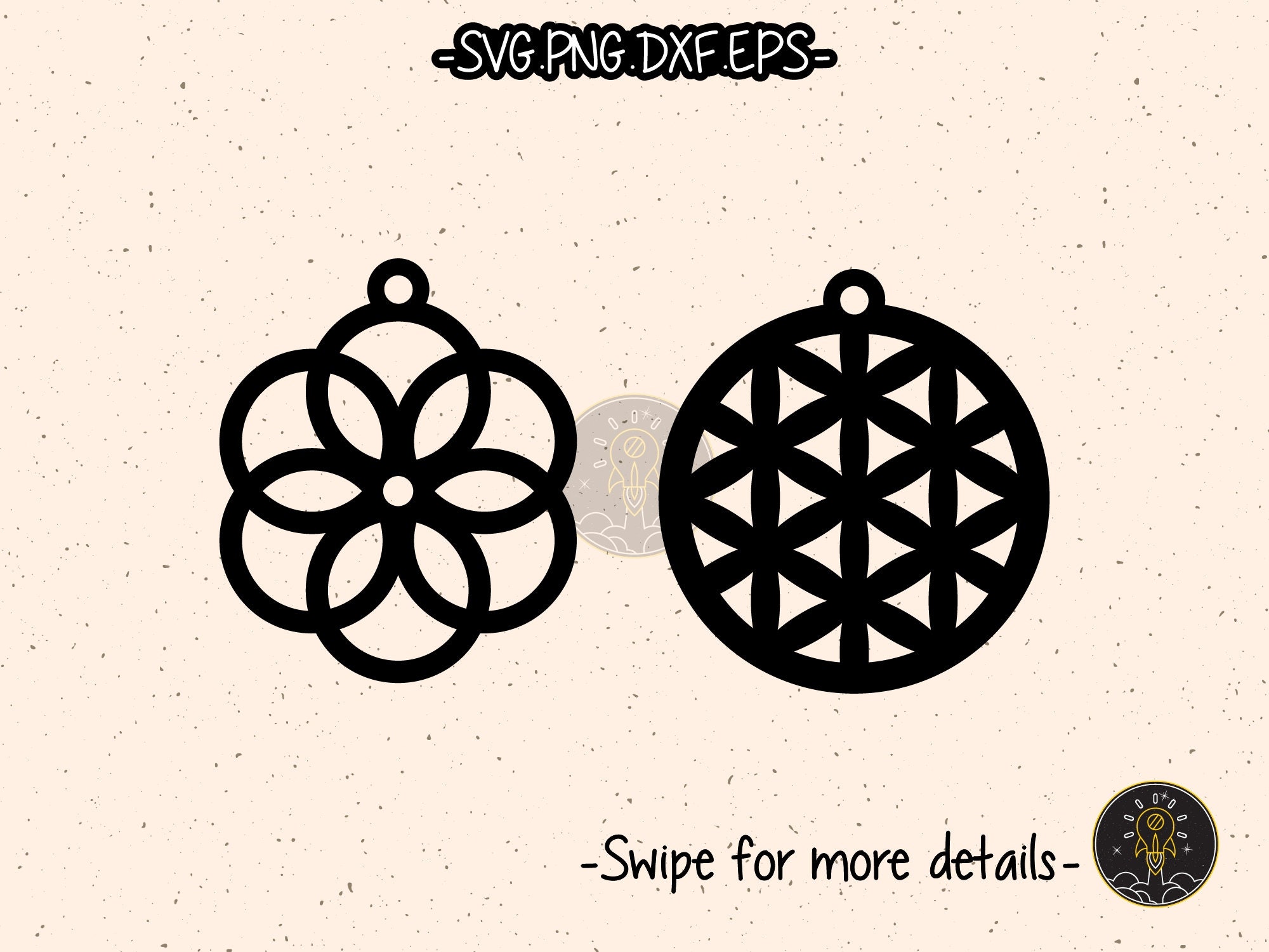 Circle Earring Template SVG Laser Cut File Wood Leather - Etsy