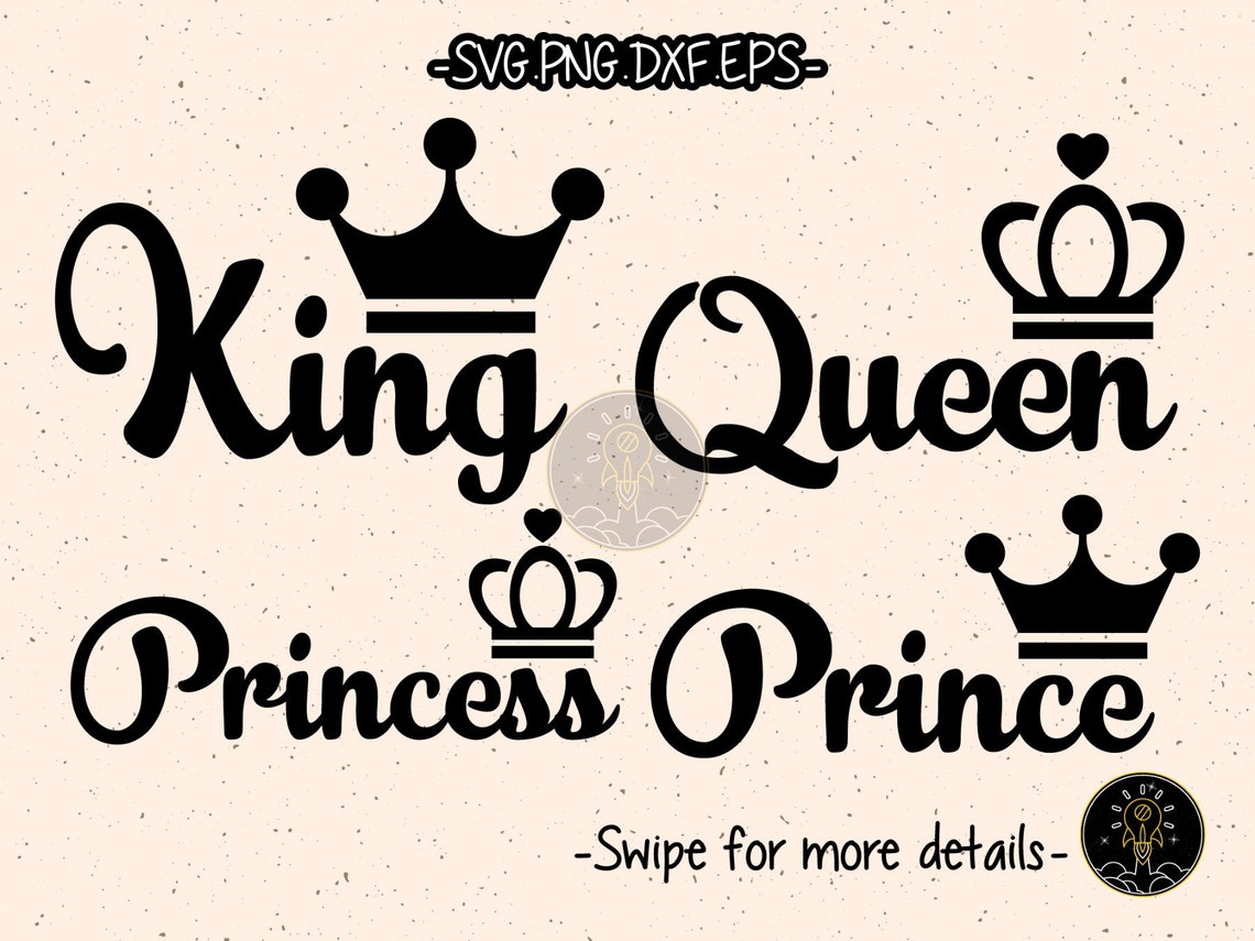 King Queen Prince Princess SVG Cut File Cricut Clipart - Etsy
