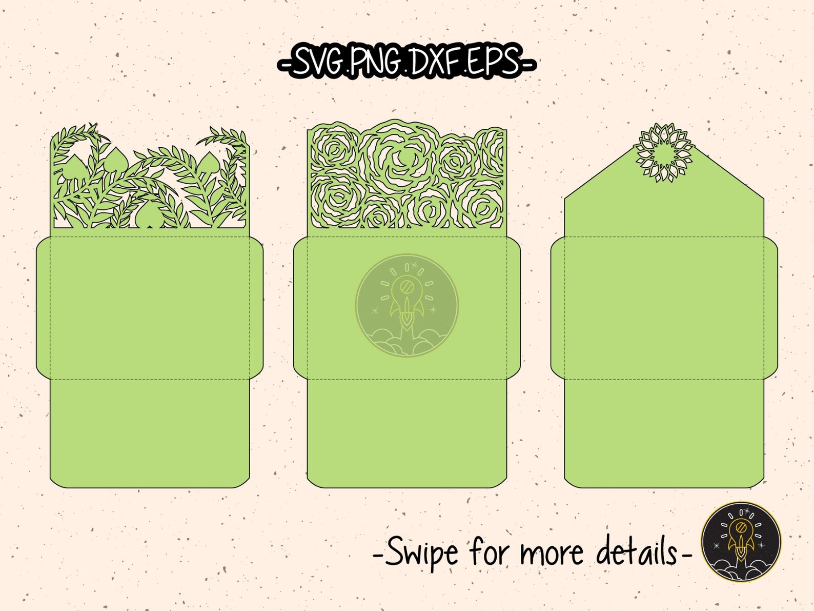 A7 Flower Floral Envelope Template SVG Laser Cut File Vector | Etsy