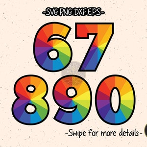 Color Spectrum Rainbow LGBT Number SVG Cut File Cricut Clipart - Etsy