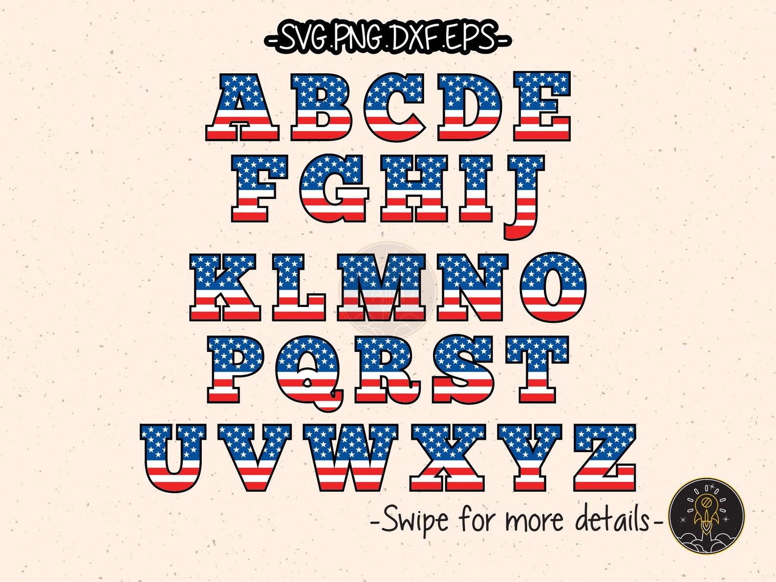 Patriotic USA Alphabet SVG, Numbers Font Cut File (digital Download) - Etsy