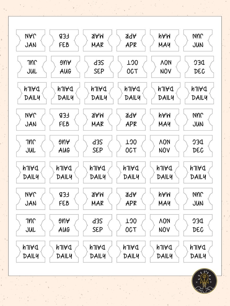 Printable Monthly Divider Planner Tab for Daily Bullet - Etsy