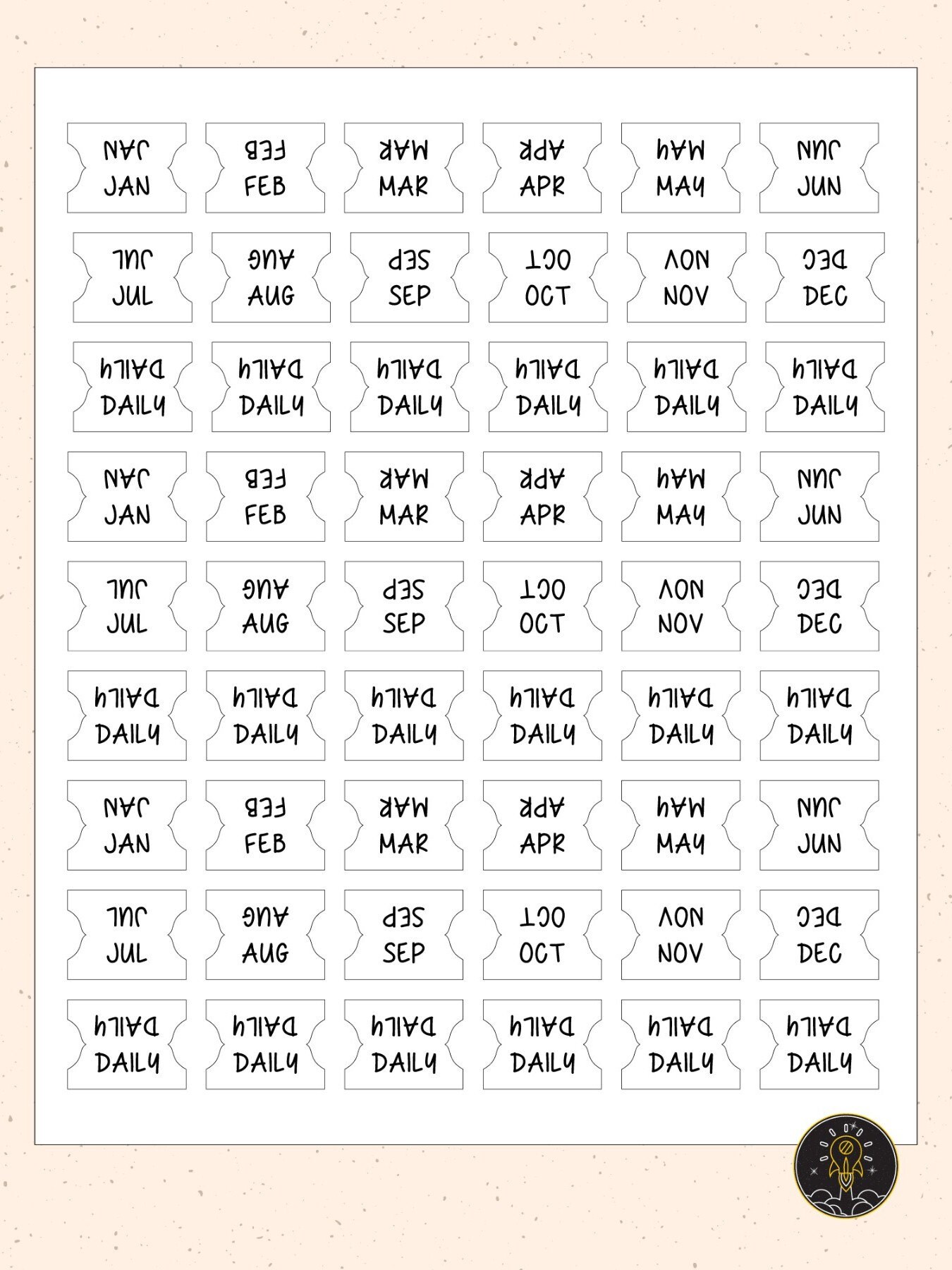 Printable Monthly Divider Planner Tab for Daily Bullet - Etsy