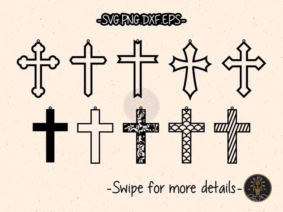 Christian Cross Earring Template SVG Laser Cut File Wood - Etsy
