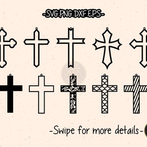 Christian Cross Earring Template SVG Laser Cut File | Wood Leather ...