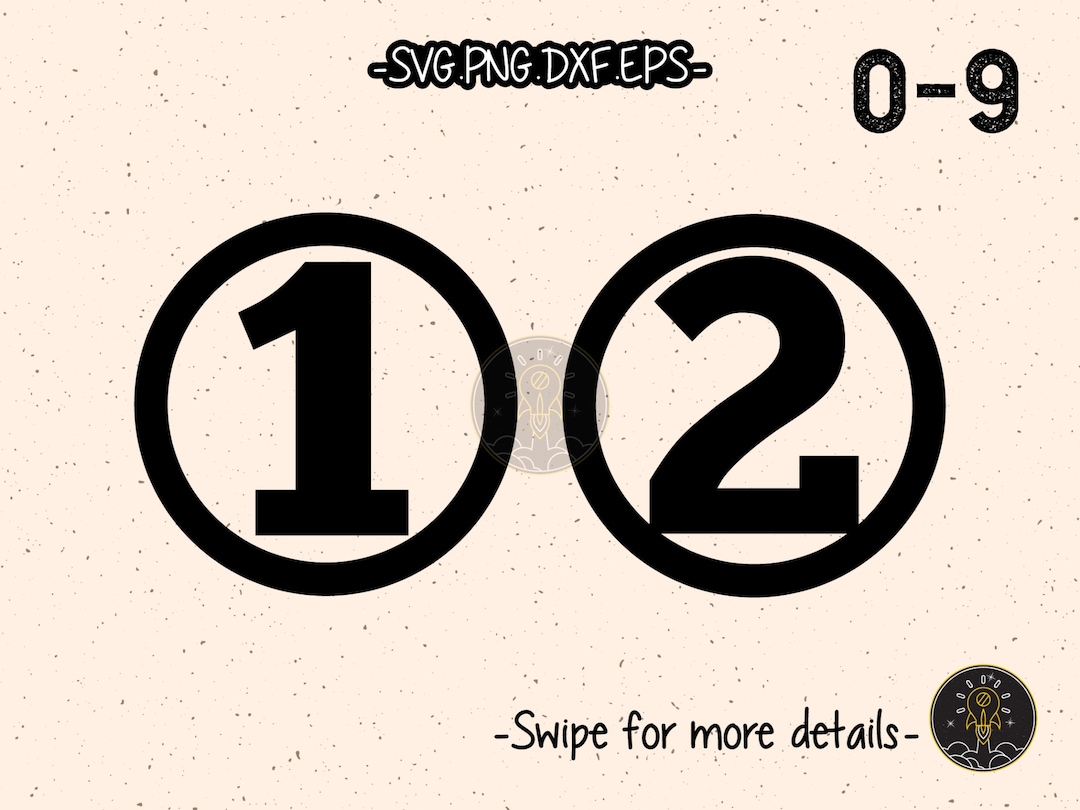 Round Circle Numbers SVG Cut File Cricut Clipart - Etsy